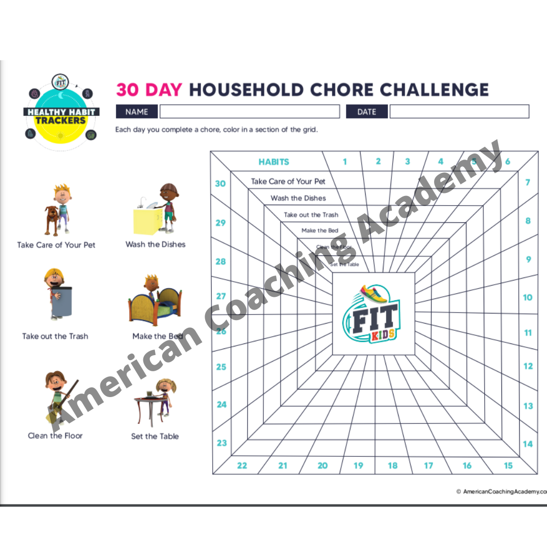 Healthy Habit Trackers From American Coaching Academy Candyfoote Club